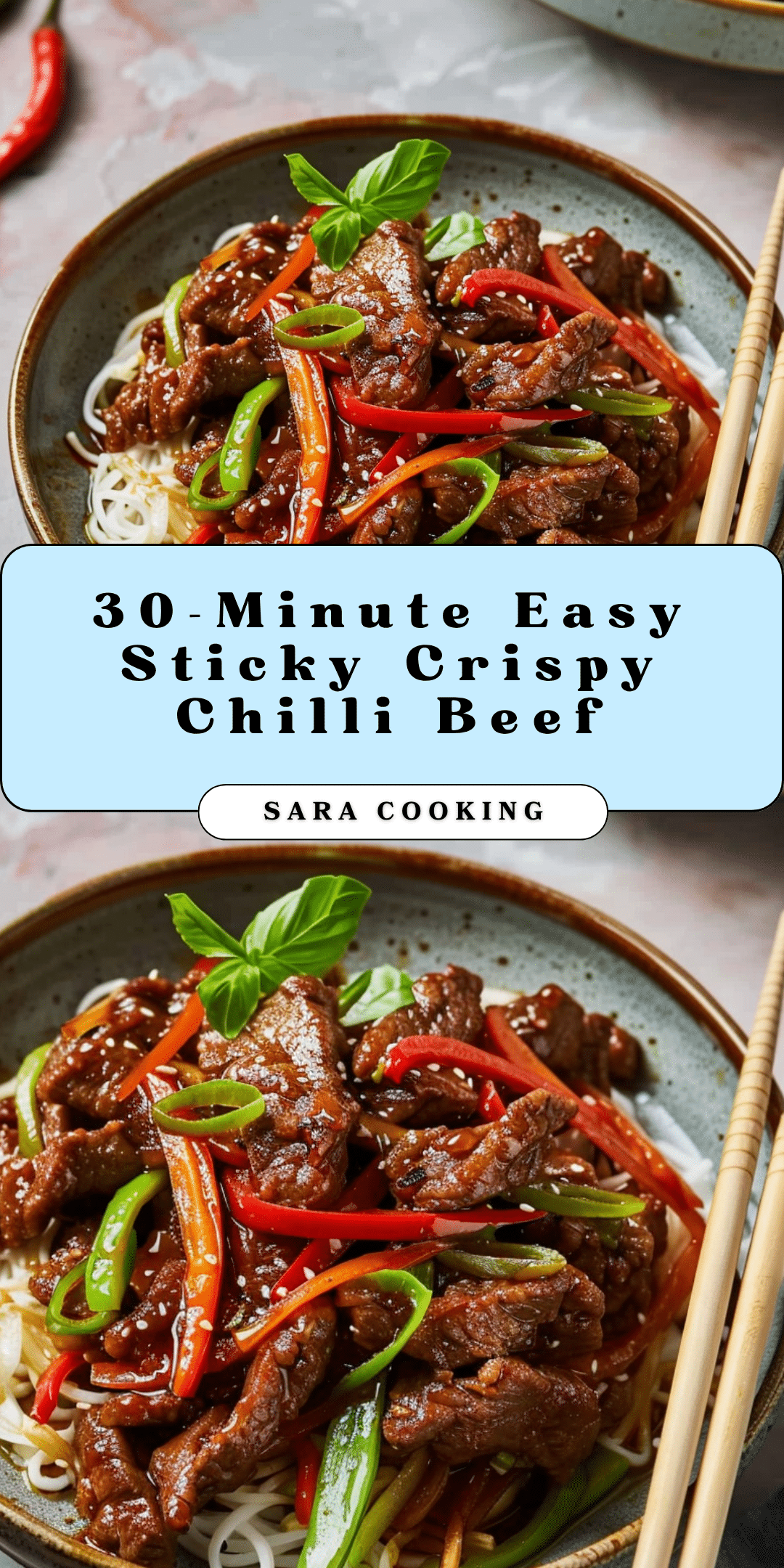 30‑Minute Easy Sticky Crispy Chilli Beef | Sara Cooking