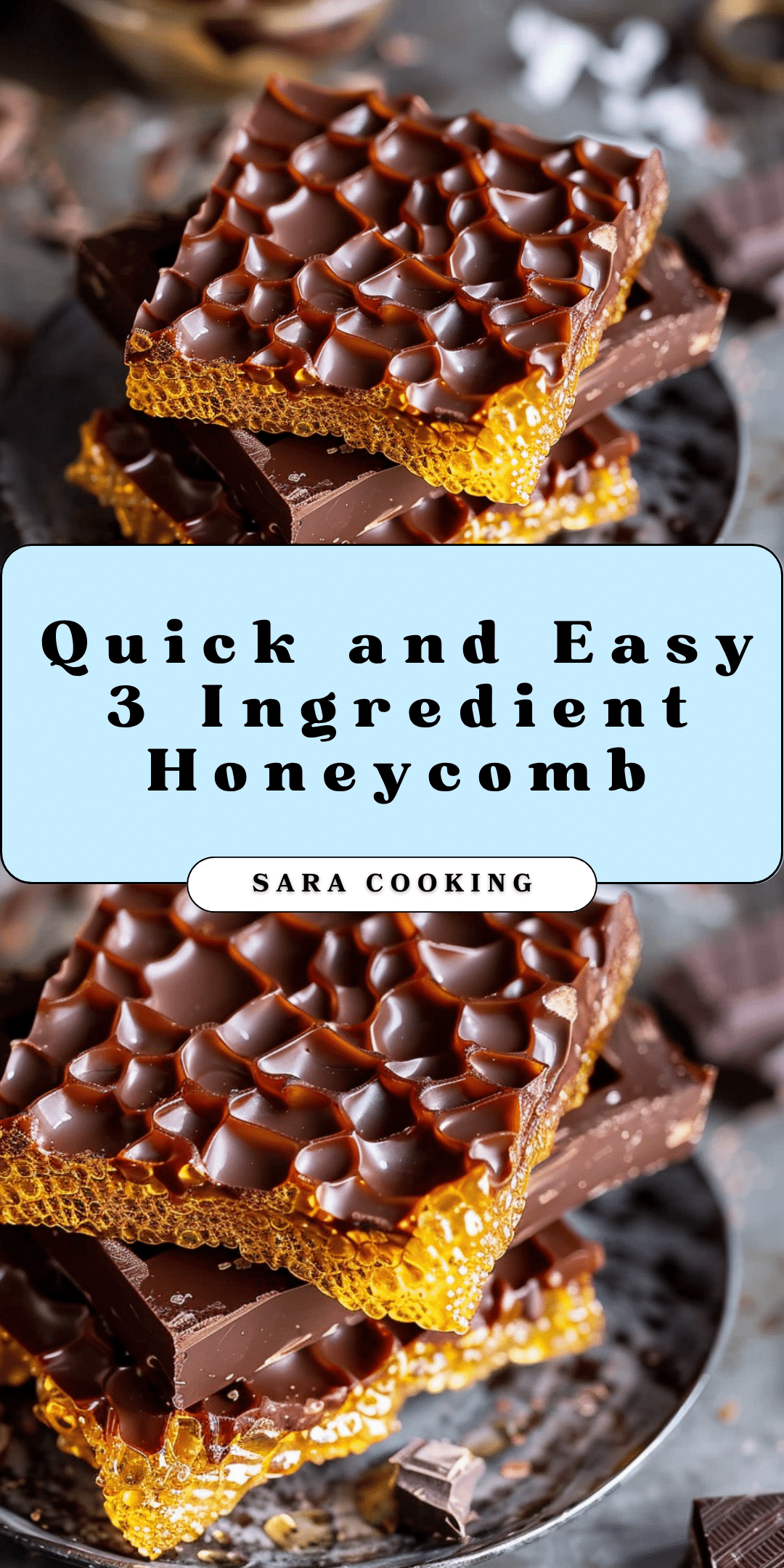 Quick and Easy 3‑Ingredient Honeycomb with Chocolate | Sara Cooking