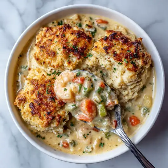 Biscuit Seafood Pot Pie | Cozy Seafood & Biscuit Comfort